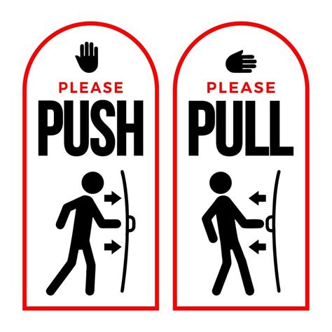 push and pull sticker design