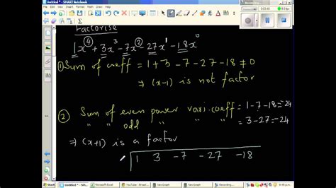 Factorization Of X 4 3x 3 7x 2 27x 18 Youtube