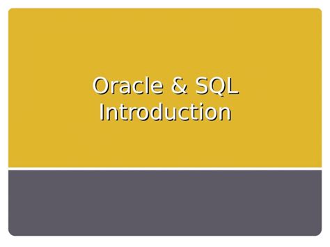 ppt oracle and sql introduction database concepts revision db dbms