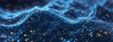 Data Technology Illustration Abstract Futuristic Background Wave With Connecting Dots And