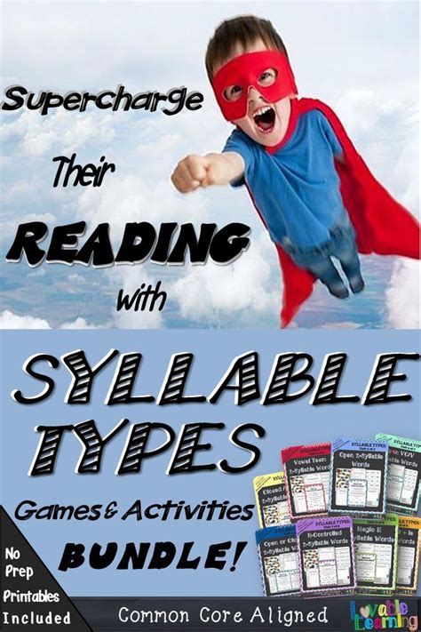 Syllable Types Units Bundle Plus Editable Templates Syllable Types Syllable Word Work