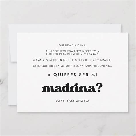 Stylish Quieres Ser Mi Madrina Godmother Card Zazzle In 2024