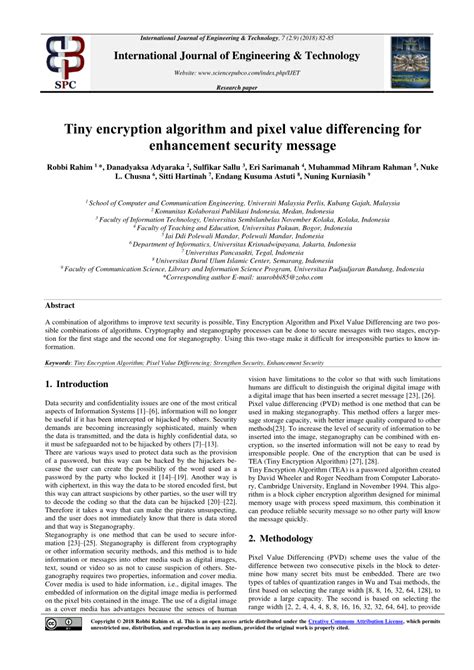 Pdf Tiny Encryption Algorithm And Pixel Value Differencing For