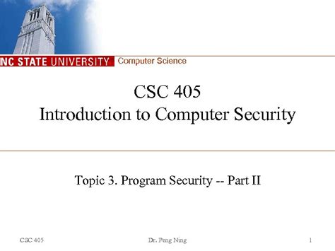 Computer Science Csc 405 Introduction To Computer Security