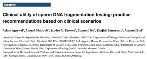 New Clinical Guidelines For Sperm Dna Testing In Ivf Centers