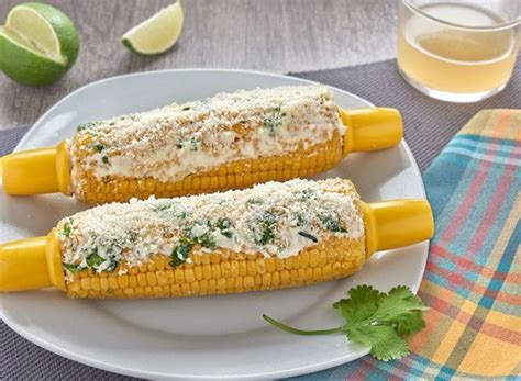 Mazorca Asada Con Salsa De Queso Y Cilantro