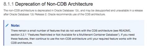Non Cdb Architecture Still Exists In Oracle Database 122