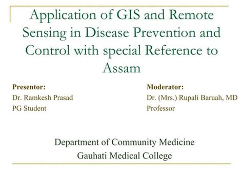Remote Sensing And Gis For Monitoring Vector Borne Diseases Ppt