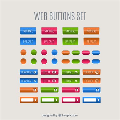 Free Vector Colors Web Buttons Set