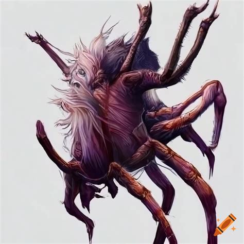 Digital Painting Of A Horse Spider Hybrid Manga Creature
