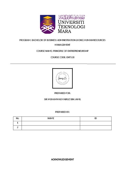 Assignment Pairing Report Program Bachelor Of Business