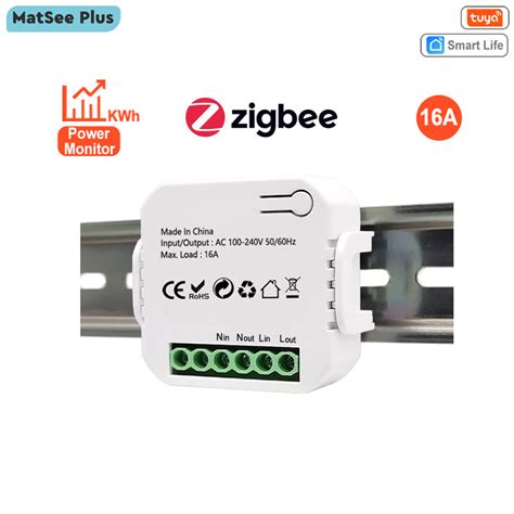Tuya Smart Zigbee Switch Energy Monitor Tiny Relay Socket Module Timer