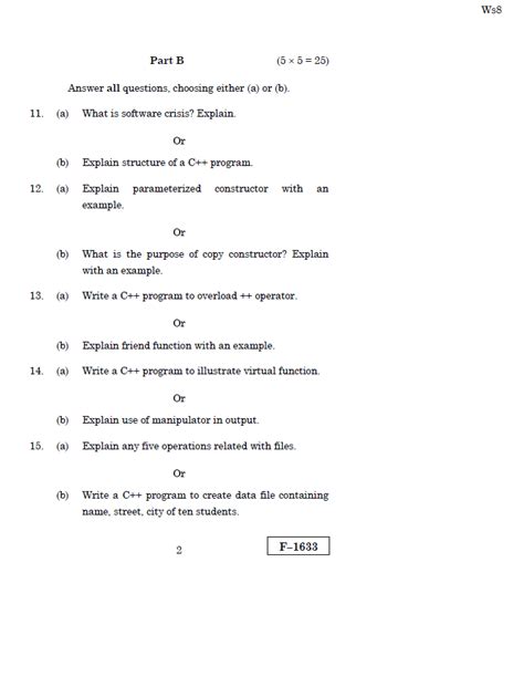alagappa university b sc computer science object oriented programming with c april 2019
