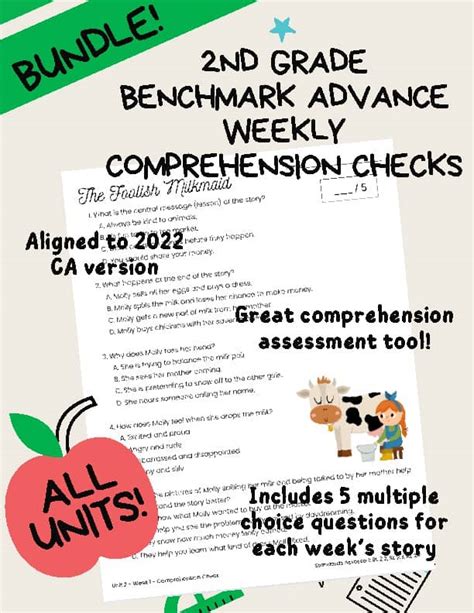 2022 Benchmark Advance 2nd Grade Comprehension Checks Bundle Tpt
