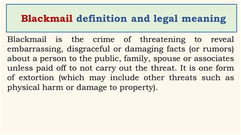 Blackmail Definition And Legal Meaning Youtube