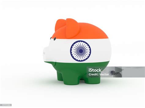 금융 저축 돈 흰색 배경에 돼지 저금통 인도 국기입니다 3d 그림 경제에 대한 스톡 사진 및 기타 이미지 경제 관광객 귀여운 Istock