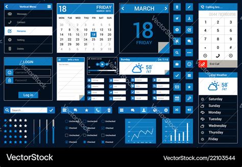 Mobile App User Interface Design Royalty Free Vector Image