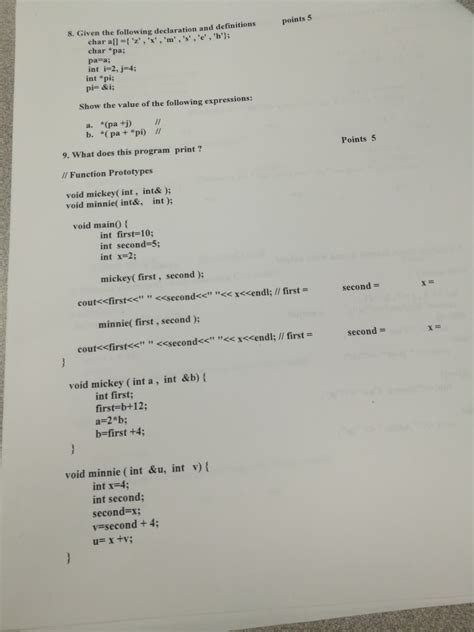 Solved 8 Given The Following Declaration And Definitions