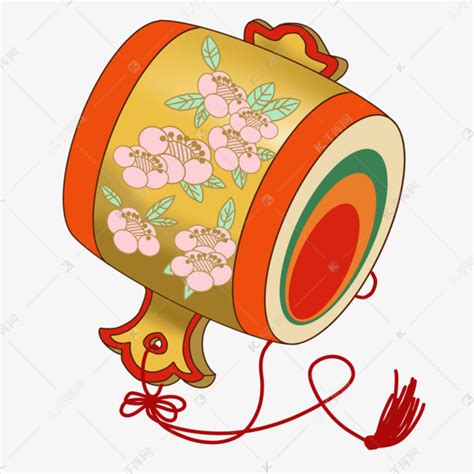 小锤子日本新年祭祀用品桃花图案黄色素材图片免费下载 千库网