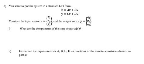 Solved 1 For The 3 Dof System Shown In The Sketch Figure 1