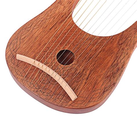 Wooden Harp 10 String Harp Portable Small Lyre Wit Grandado