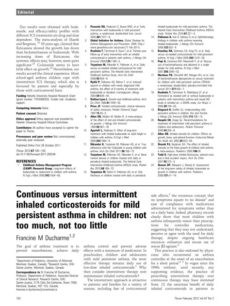 Pdf Continuous Versus Intermittent Inhaled Corticosteroids For Mild