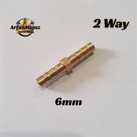 Jual Sambungan Selang Fitting Konektor Bahan Kuningan 2 Cabang 6mm Dan 8mm 3 Cabang 6mm 8mm