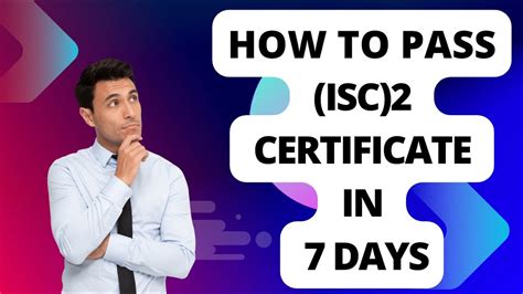 How To Pass Isc2 Certificate In 7 Days Certified In Cybersecurity Youtube