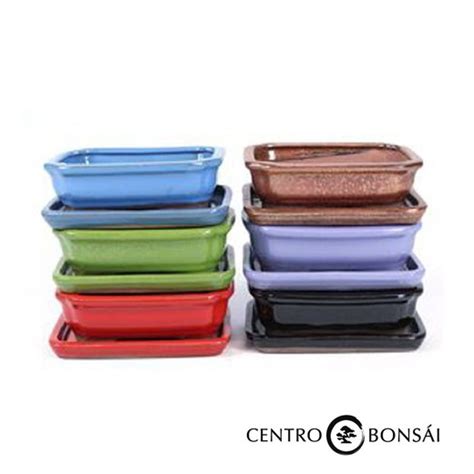 Mis Basic Class Tiesto Rect 35 Cm Con Plato Colores 122565 Mistral Bonsai — Gual Garden Online