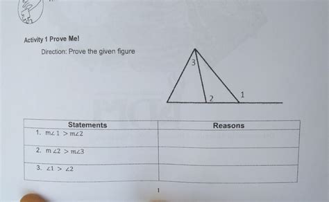 solved activity 1 prove me direction prove the given figure 1 [geometry]