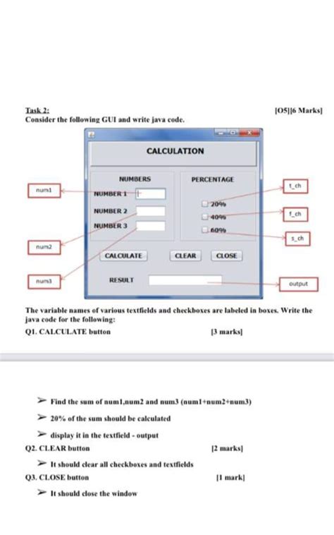 Solved 105116 Marks Task 2 Consider The Following Gui And