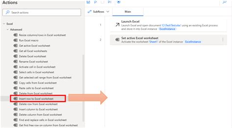 Insert Row To Excel Worksheet Actionpower Automate Desktop Kaizen