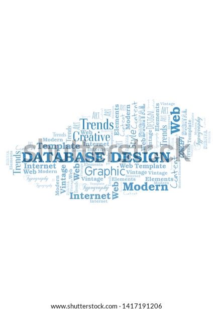 Database Design Word Cloud Wordcloud Made Stock Vector Royalty Free
