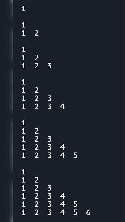 Shorts 🔥🔥 Javapatternprogram📒 Print Numbers Pattern In Different