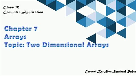 Icse Board Class 10 2darrays Youtube