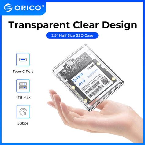 Orico Transparent Inches Half Size Ssd Mini Enclosure Gpbs Max Support Tb With Type C
