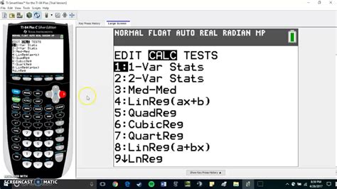 how to find the equation of line best fit on a graphing calculator