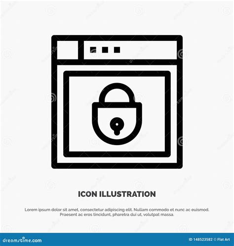 Internet Password Shield Web Security Line Icon Vector Stock Vector Illustration Of
