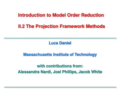 PPT Introduction To Model Order Reduction II The Projection Framework Methods PowerPoint
