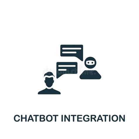 Chatbot Integration Icon Monochrome Simple Sign From App Development