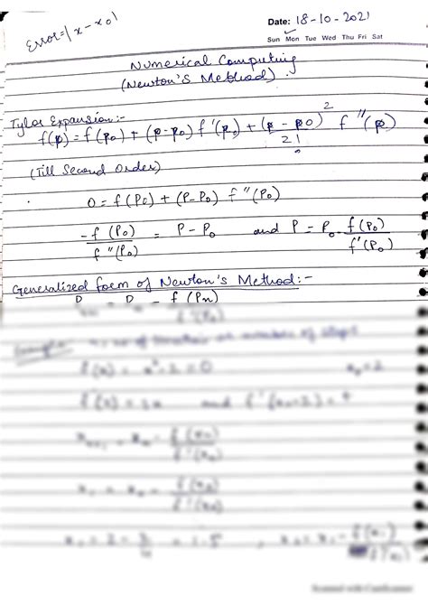 Solution Numerical Computing Bisection False Position And Newton Method Notes And Solved