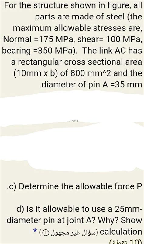 Solved For The Structure Shown In The Figure All Parts Are Made Of