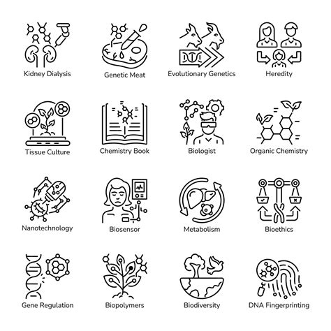 Premium Vector Collection Of Bioengineering Linear Icons