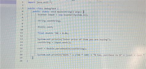 Solved Import Java Util Public Class DebugTwo4 Public Chegg