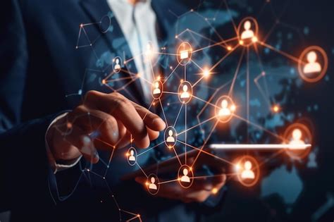 Crm Customer Relationship Management Concept Businessman Using Digital Tablet With Customer