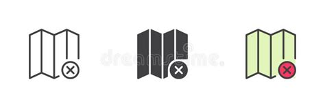 Delete Location Map Different Style Icon Set Stock Vector Illustration Of Navigation Cross