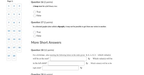 solved page 1 question 16 2 points 1 2 3 a heap must be a