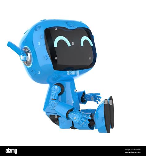3d Rendering Cute And Small Artificial Intelligence Personal Assistant Robot With Cartoon