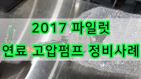 파일럿 2017 고압펌프 소음 증상 및 수리 Youtube