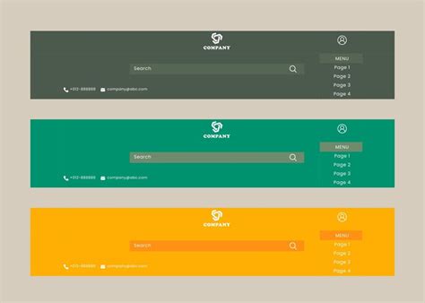 Premium Vector Website Header In Different Colorful Background Header Design In A Vector